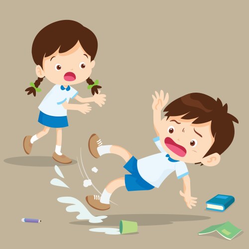 Cartoon sad skater falling of his skateboard Vector Image