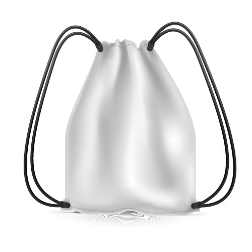 Realistic simple white sport backpack bag isolated