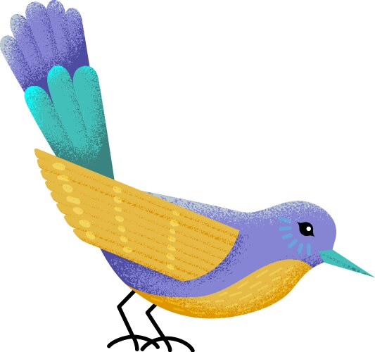 Flying bird stylized drawing color winged animal Vector Image