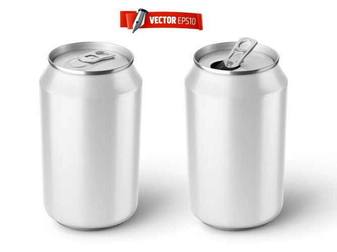 Realistic metal can Royalty Free Vector Image - VectorStock