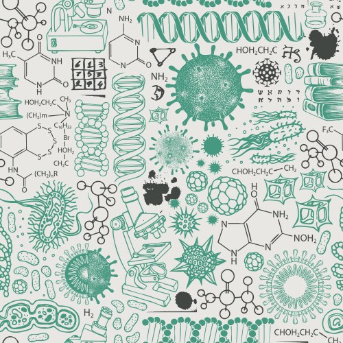 Chemistry seamless pattern Royalty Free Vector Image