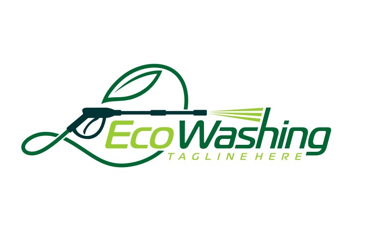 Amazing washing lettering logo wash Royalty Free Vector