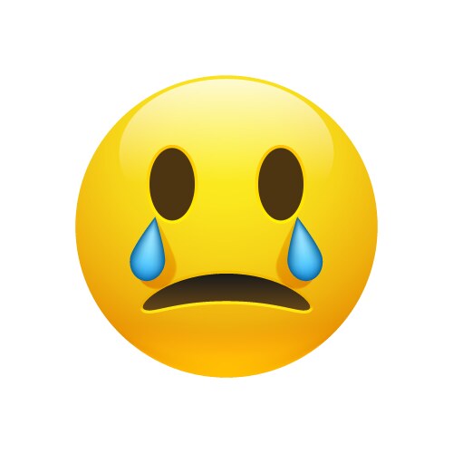 Yellow sad face Royalty Free Vector Image - VectorStock