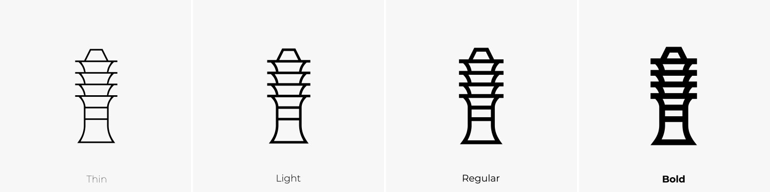 Dionysus icon thin light regular and bold style Vector Image