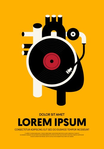 Music poster design template background modern Vector Image