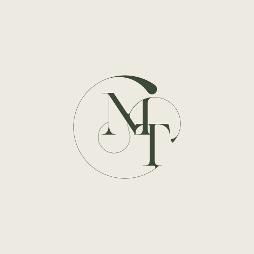 Beautiful monogram initial elegant line concept Vector Image