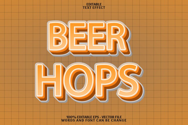 Cold beer editable text effect cartoon style Vector Image