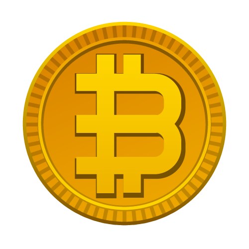 Emoticon with golden bitcoin sign eyes Royalty Free Vector
