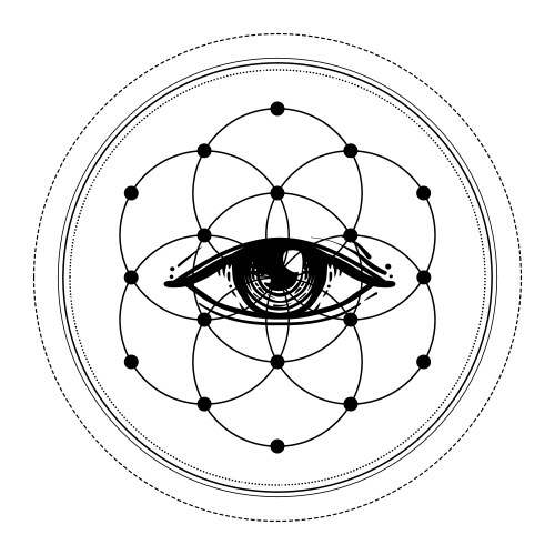 Eye with sacred geometry symbol tattoo design Vector Image