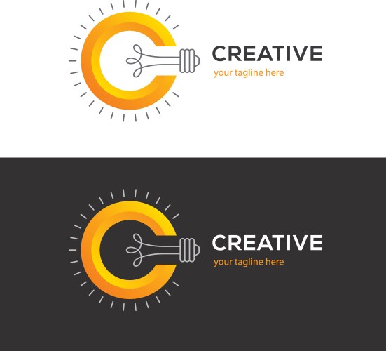 Logo with a half of light bulb and brain Vector Image