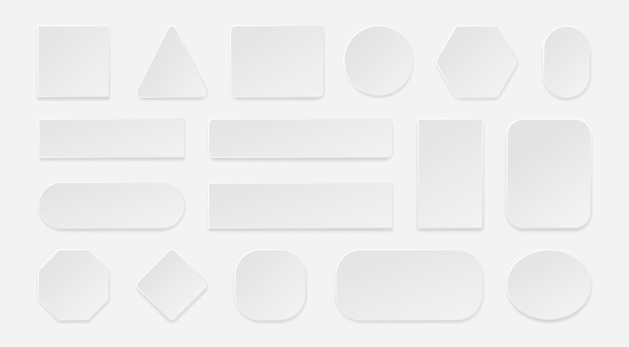 Blank white rounded square website buttons set Vector Image