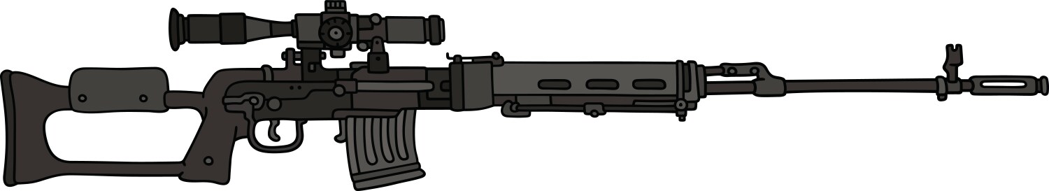 Cartoon Sniper Rifle Royalty Free Vector Image