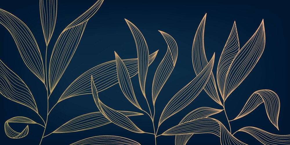 Set leaves botanical modern art deco Royalty Free Vector