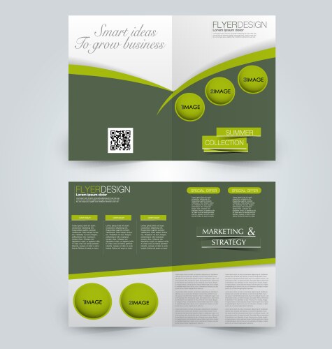 Two page fold brochure template design Royalty Free Vector