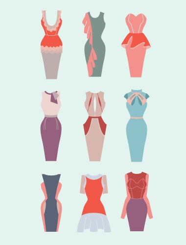 Beautiful woman dresses eps 10 Royalty Free Vector Image