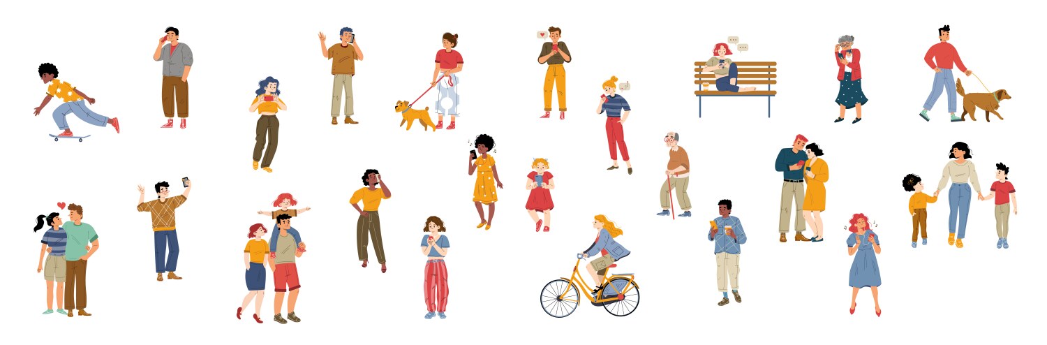 Cartoon Characters Crowd People Vector Images (over 13,000)