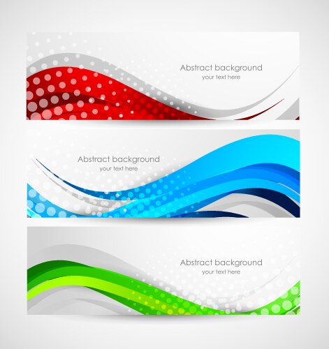 Set of wavy banners Royalty Free Vector Image - VectorStock
