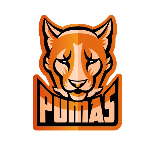 Logo of a puma inside shield Royalty Free Vector Image
