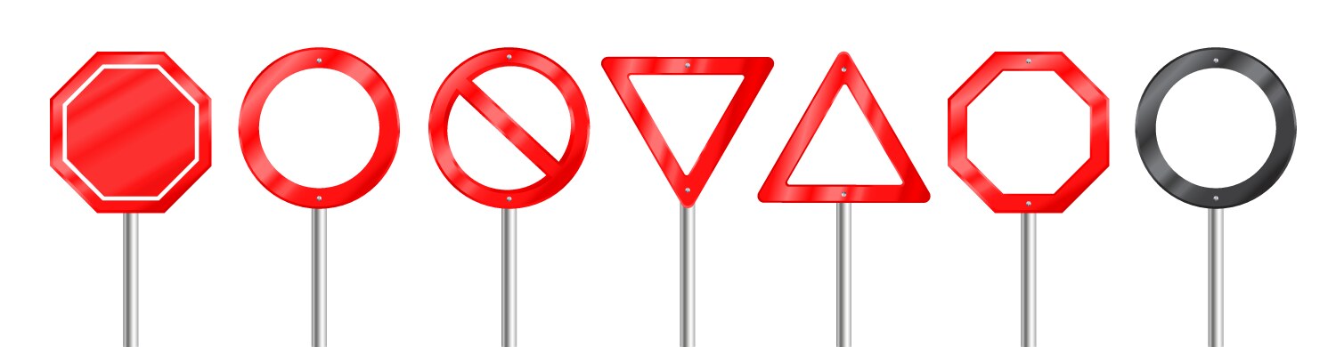 Traffic sign board template collection Royalty Free Vector