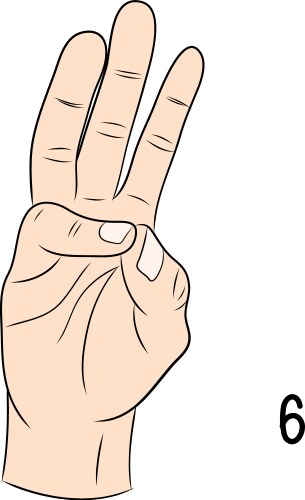 Sign language number 1 Royalty Free Vector Image