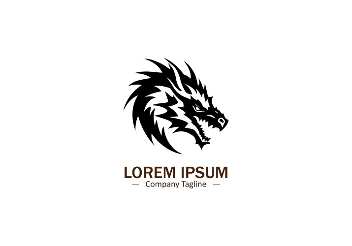 Dragon logo icon template Royalty Free Vector Image