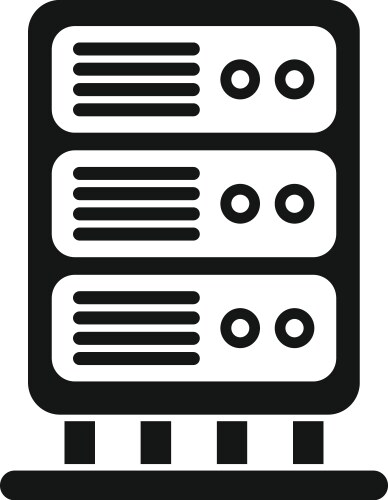 Black silhouette icon of a server rack Royalty Free Vector