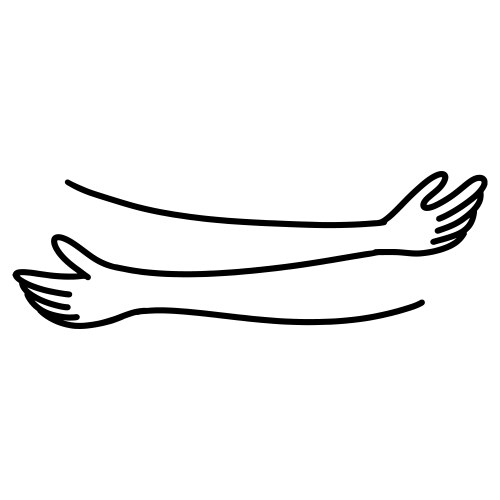 Doodle sketch style of hug gesture Royalty Free Vector Image