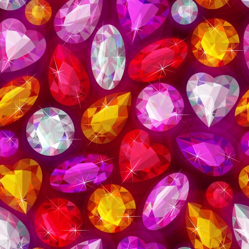 Gemstones in rotating pattern realistic Royalty Free Vector