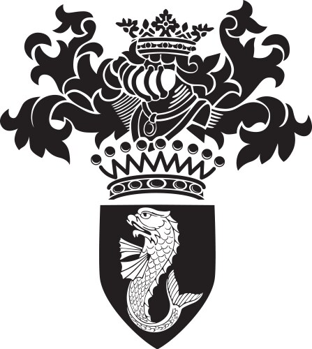 Heraldic sea monsters Royalty Free Vector Image