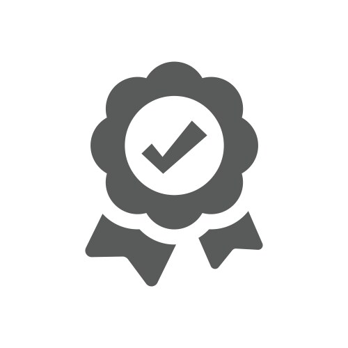 Quality assurance badge line icon Royalty Free Vector Image
