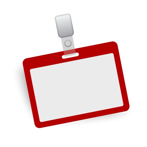 Red Name Tag Isolated on White – Royalty-Free Vector | VectorStock