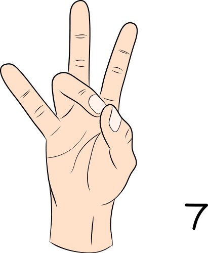 Sign language number 1 Royalty Free Vector Image
