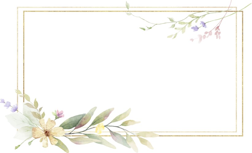 Watercolor Floral Frame Border Vector Images (over 20,000)