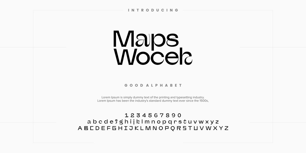 Bigod abstract minimal modern alphabet fonts Vector Image