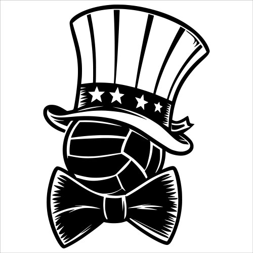 Golf ball in patriotic hat and tie Royalty Free Vector Image