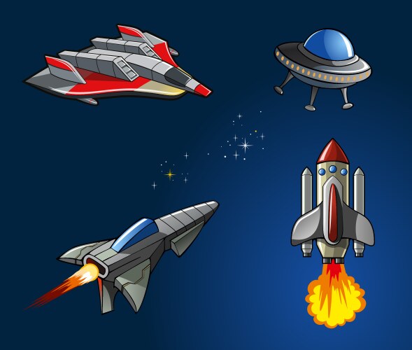 Cartoon spaceship Royalty Free Vector Image - VectorStock