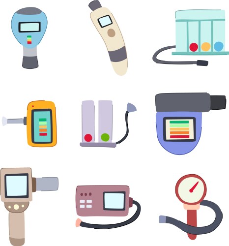 Volume spirometer cartoon Royalty Free Vector Image