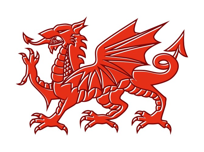Red Welsh Dragon Symbol Royalty Free Vector Image
