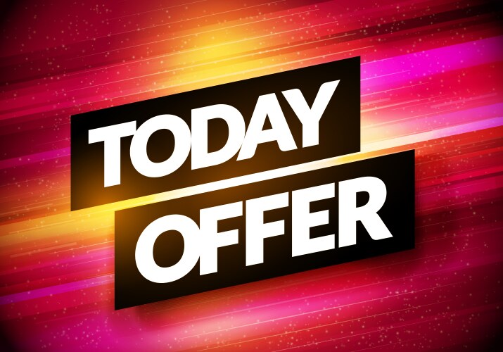 Today offer banner with loudspeaker for business Vector Image