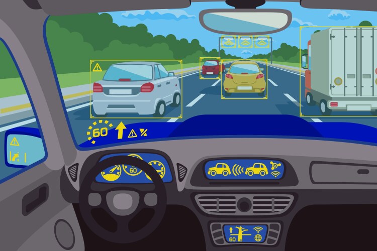 Car dashboard control panel elements collection Vector Image