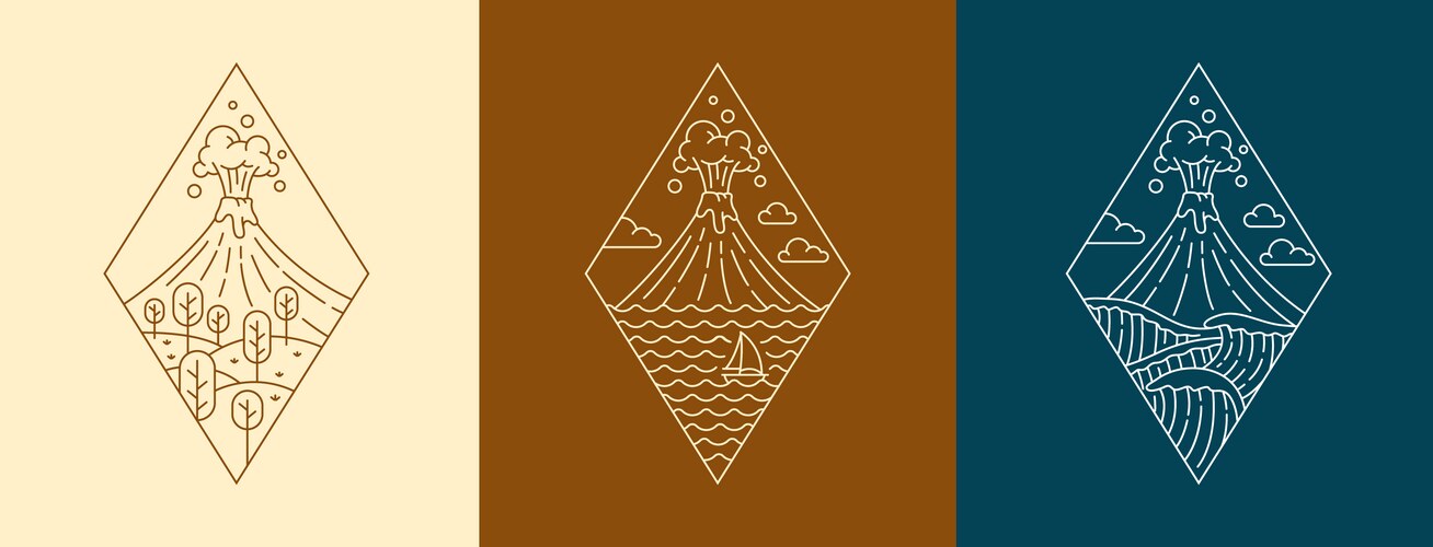 Beautiful nature line art Royalty Free Vector Image