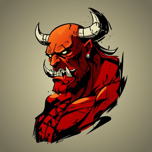 Devil face comic style for your infernal graphics – Royalty-Free Vector ...