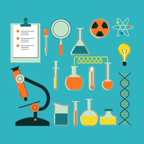 Science lab objects Royalty Free Vector Image - VectorStock