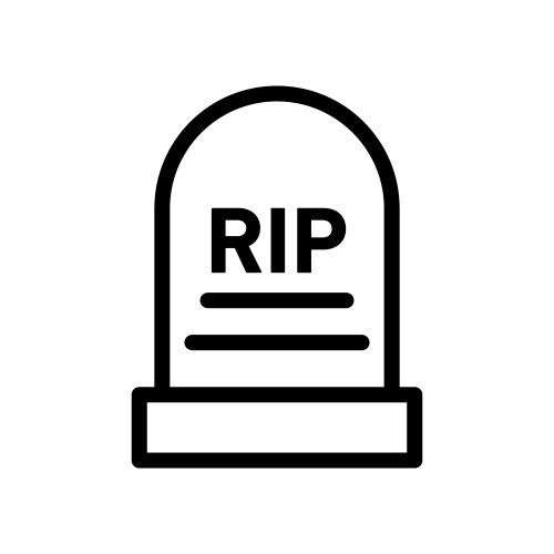Tombstone icon set rip headstone symbol death Vector Image