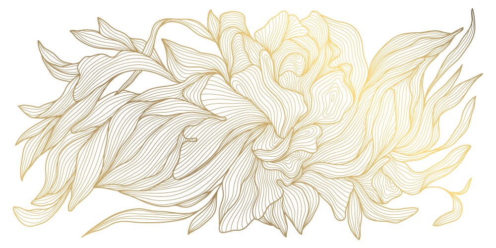 Gold leaf pattern luxury flower background Vector Image