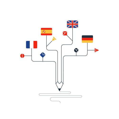 German language school logo course concept Vector Image