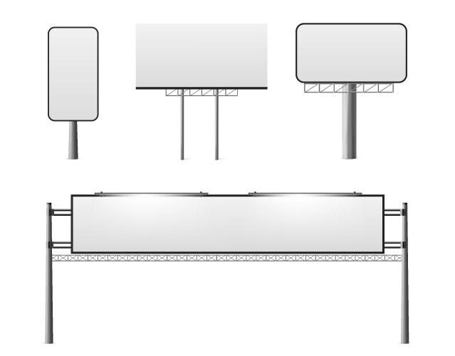 Outdoor billboard mockup realistic banners Vector Image