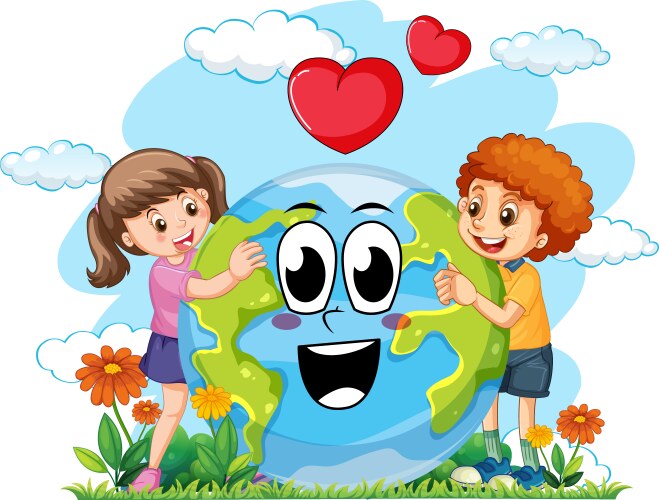 Save the earth ecology concept cartoon Royalty Free Vector
