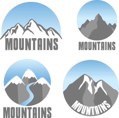 Mountains green flashcard Royalty Free Vector Image