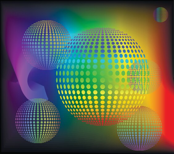 Colorful round spiral abstract rainbow dots Vector Image